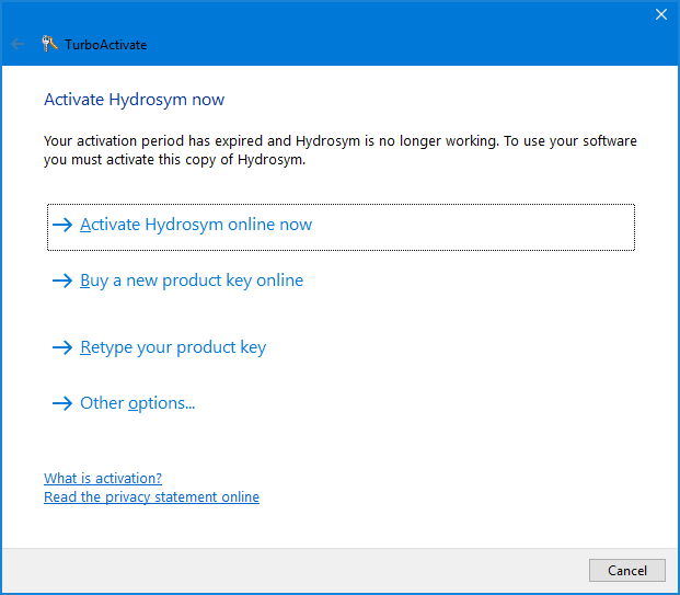 Offline activation | HydroSym Documentation | Paro Software